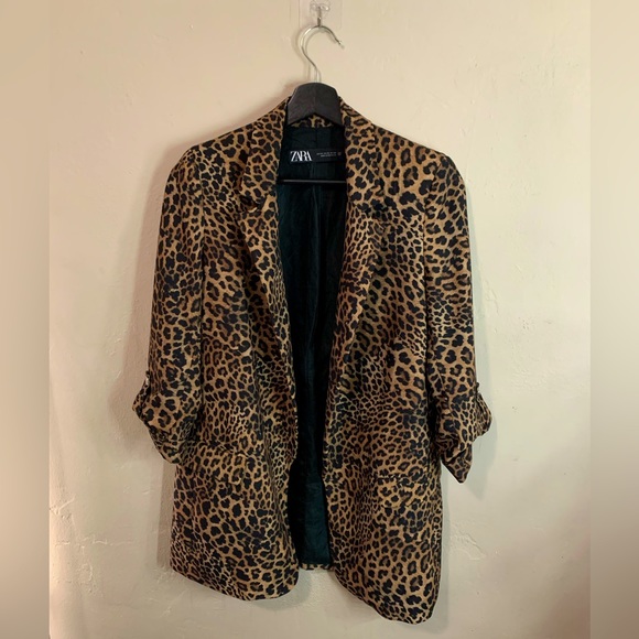 Zara | Jackets & Coats | Zara Leopard Print Blazer | Poshmark